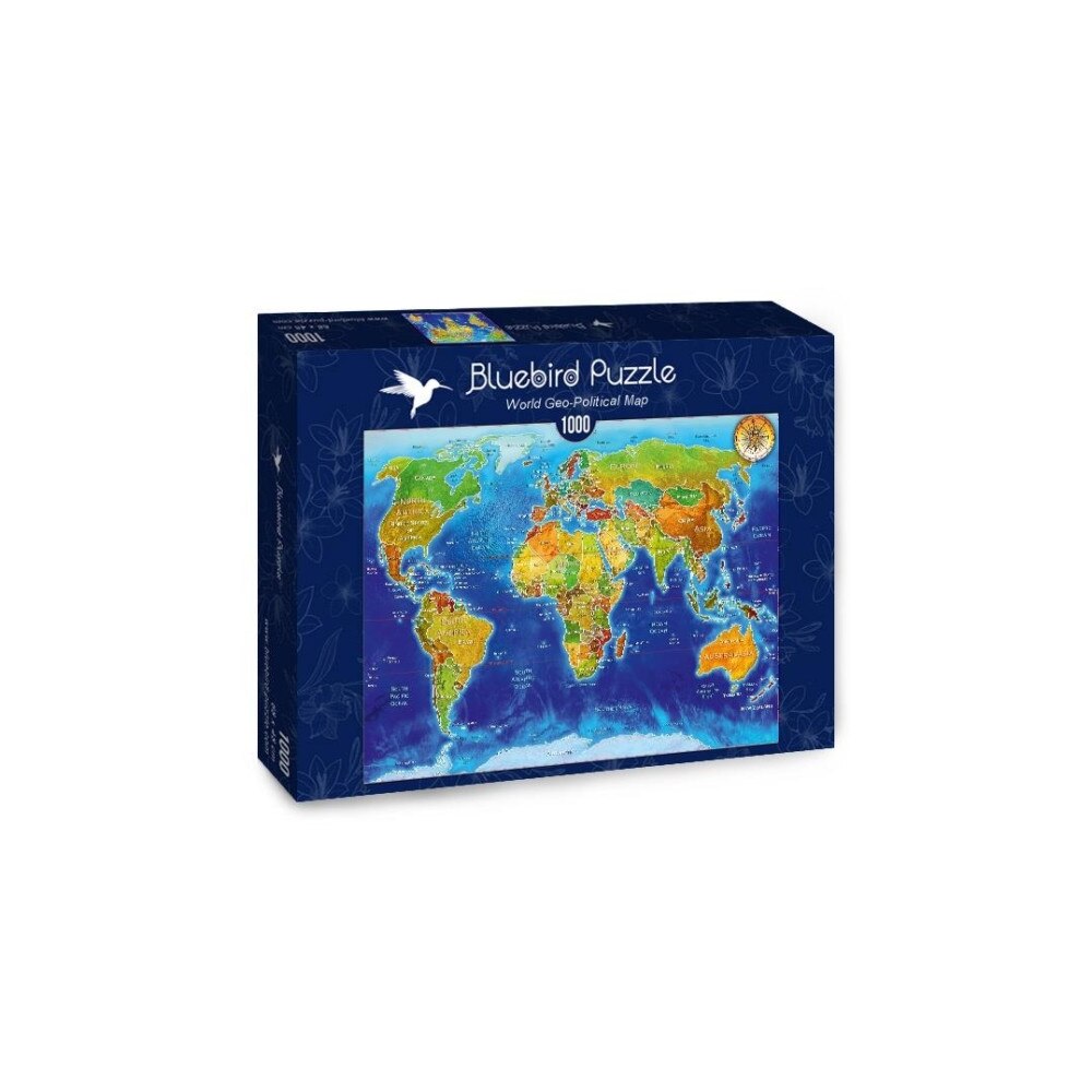 Bluebird 1000 db-os puzzle - World Geo-Political Map (70337) - eMAG.hu