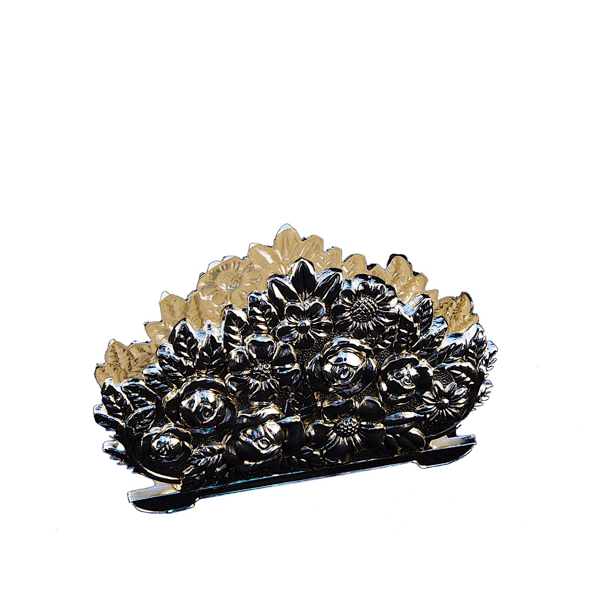 Suport servetele argintat, Flori, 15x4 cm - eMAG.ro