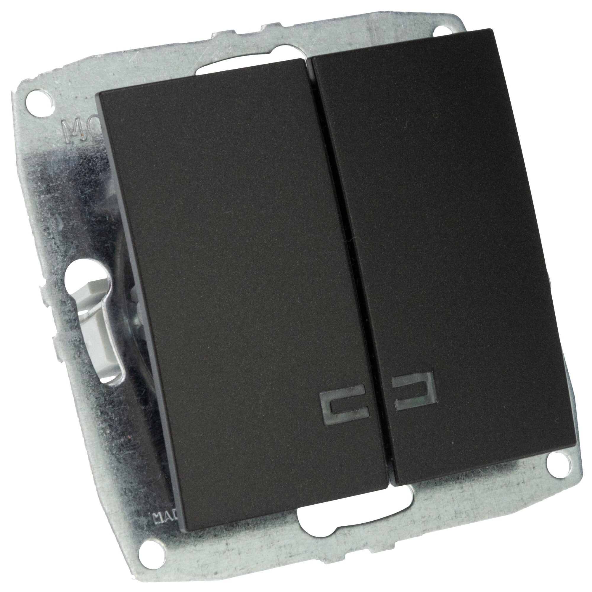 Mecanism Intrerupator dublu cu LED Mono Electric, 10A, fume - eMAG.ro