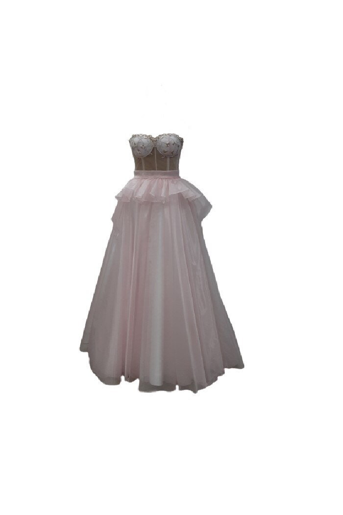 Rochie seara lunga roz pal, Irina Blaga, corset, 38 EU - eMAG.ro