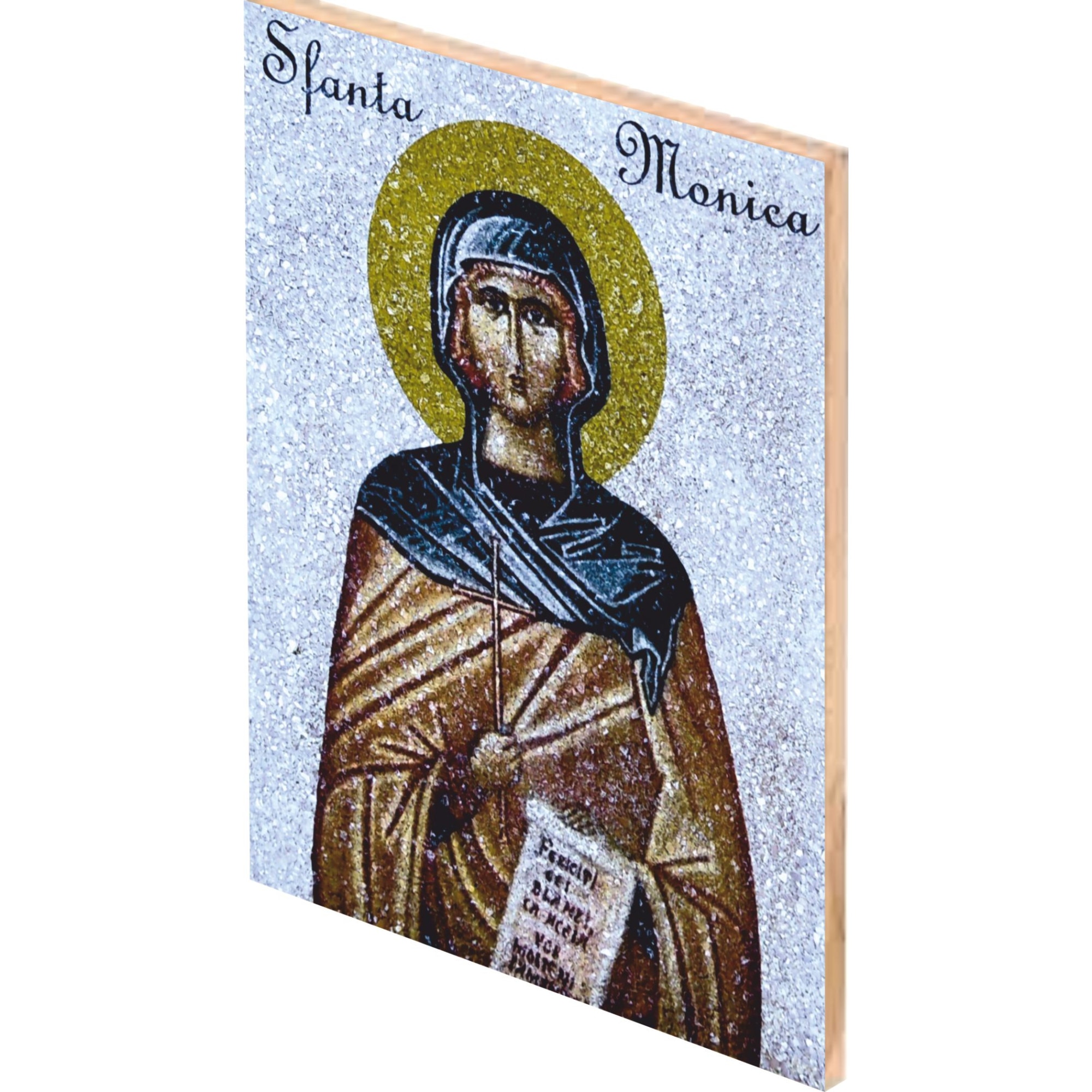 Icoana pe Coaja de OU, "Sfanta Monica " salvatoarea celor cazuti in ...