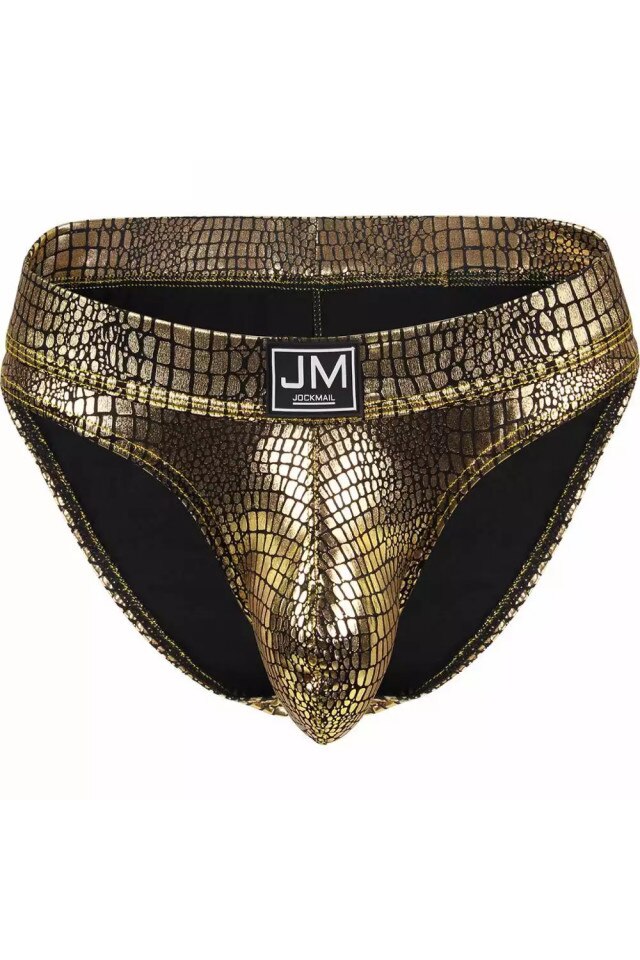 Chiloti Barbati JockMail Push Up Piele PU Pouch, Auriu M INTL - eMAG.ro