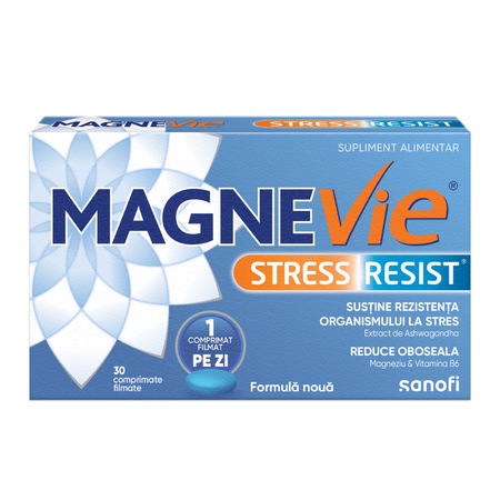 MagneVie Stress Resist cu Ashwaghanda 80mg + 60 mg magneziu + 1.4mg ...
