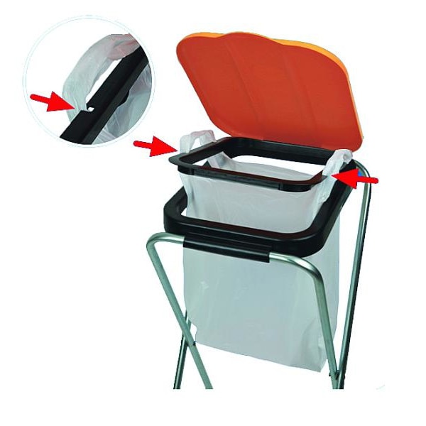 Suport pentru saci de gunoi “ECOFIX 1”, cm 36 x 42 x 78-h, pentru saci ...