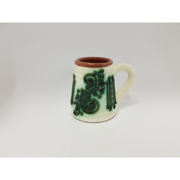 Pahar tuica, lucrat la roata olarului si pictat manual, Ceramica Bledea ...