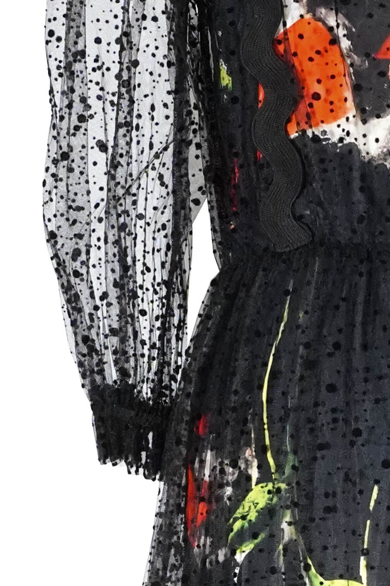 Rochie midi casual elegant, print maci, tull negru, 44 - eMAG.ro