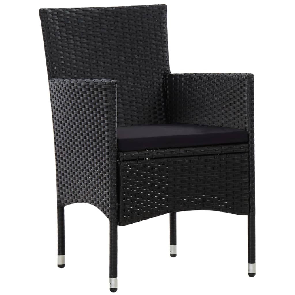 Set mobila gradina cu 4 piese vidaXL, Ratan, 103 x 58 x 81 cm Negru ...
