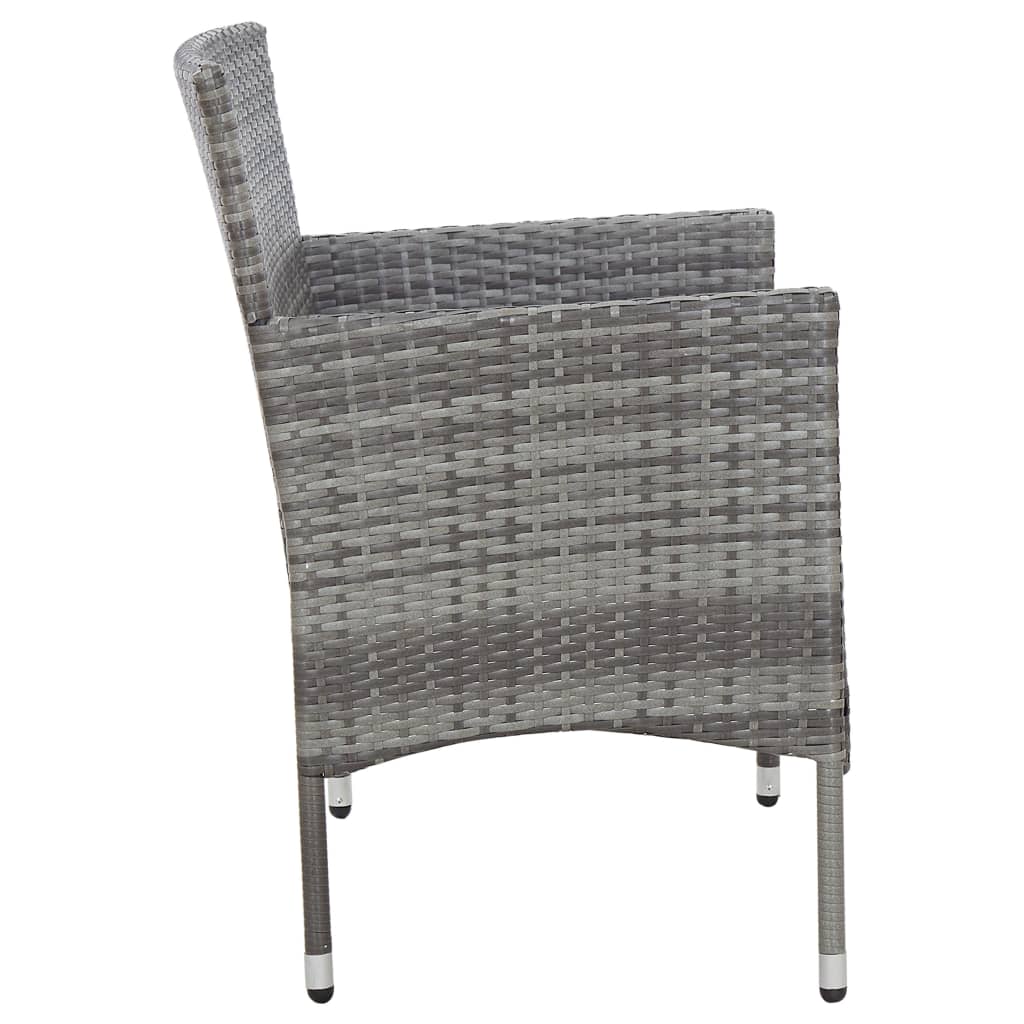 Set mobila gradina cu 4 piese vidaXL, Ratan, 103 x 58 x 81 cm Gri - eMAG.ro
