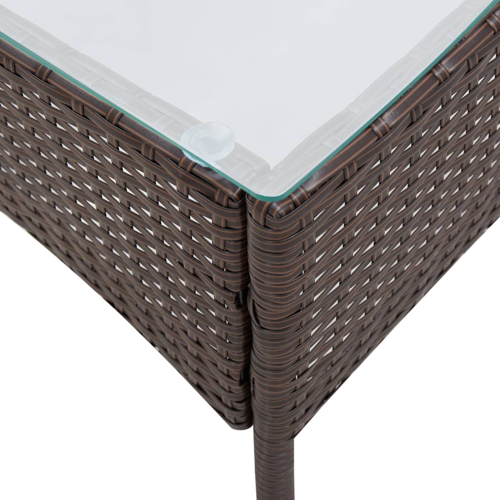 Set mobila gradina cu 4 piese vidaXL, Ratan, 155 x 58 x 81 cm Maro ...
