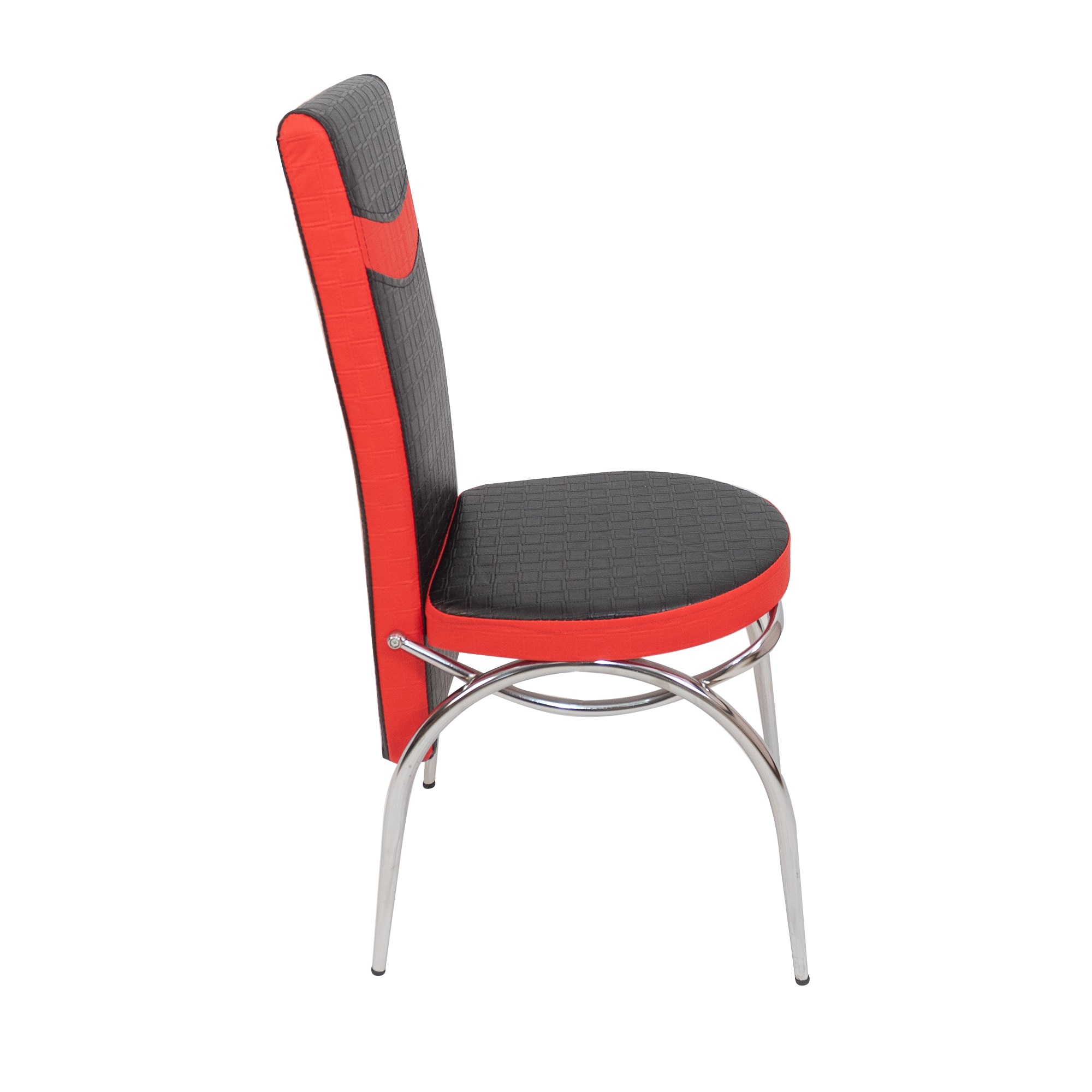 Scaun DENVER Venetia, negru/rosu, piele ecologica, 45x45x99 cm - eMAG.ro