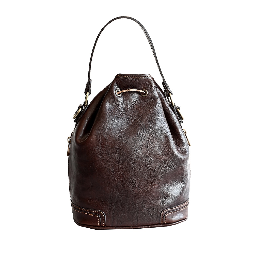 Geanta tip sac dama din piele naturala, util land, maro, P134B - eMAG.ro