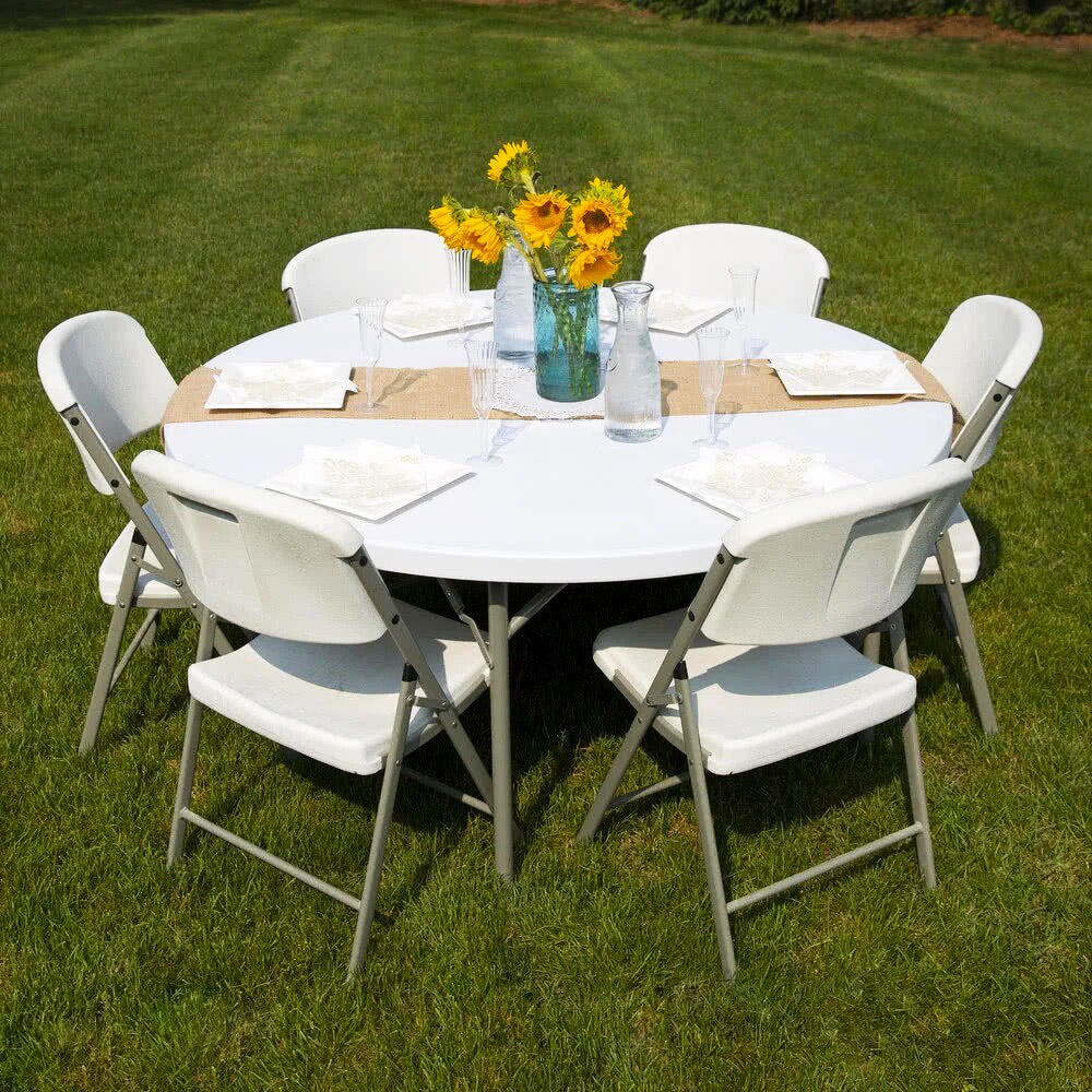 Set 4 Scaune Pliabile pentru Curte sau Gradina, 90x45cm, alb - eMAG.ro