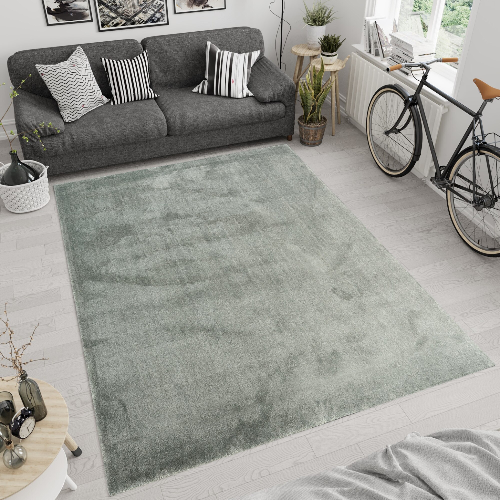 Covor Fluffy 71351/044 verde 200x290 - eMAG.ro