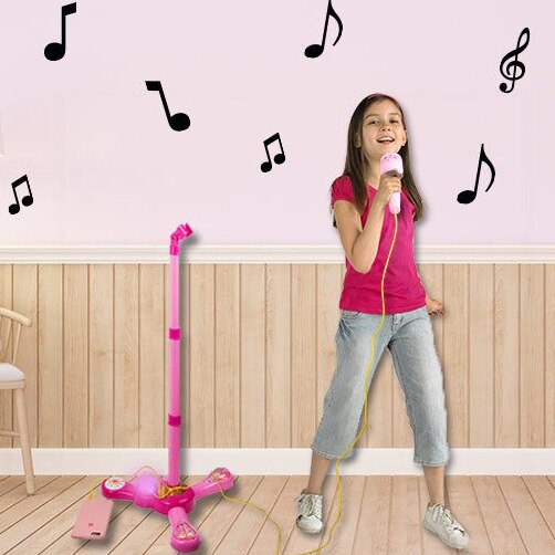 Set interactiv Karaoke, cu microfon, suport si lumini, SMARTIC ...