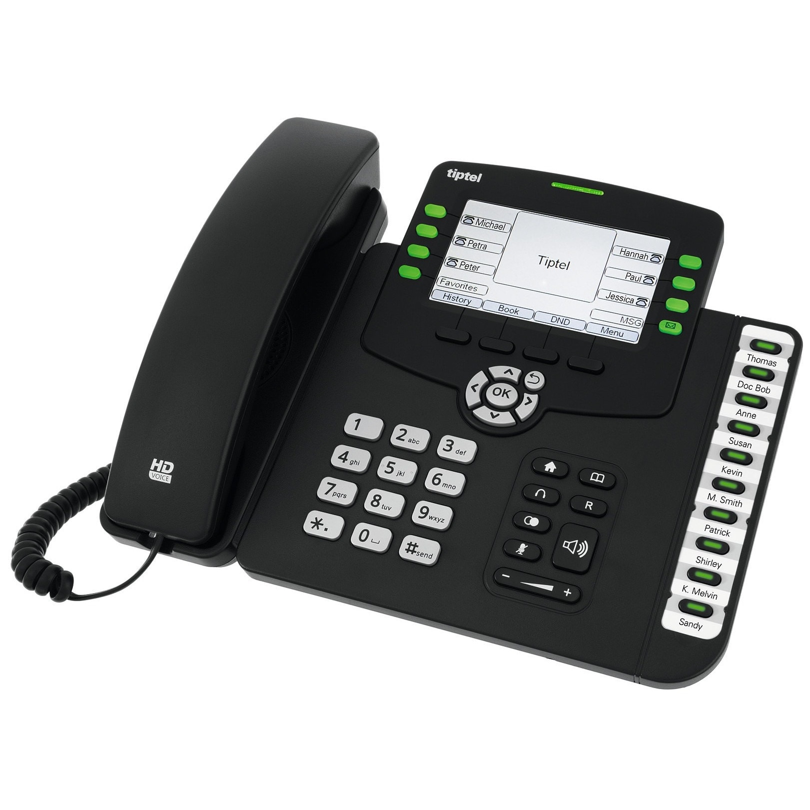 Telefon IP Tiptel 3240 HD, 6-line, 4.3 inch LCD, Negru - eMAG.ro