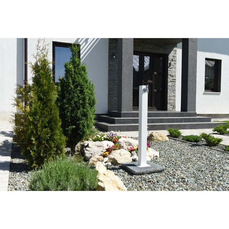 Cismea moderna pentru gradina, Alb, Otel Vopsit Electrostatic, 100x8 cm ...