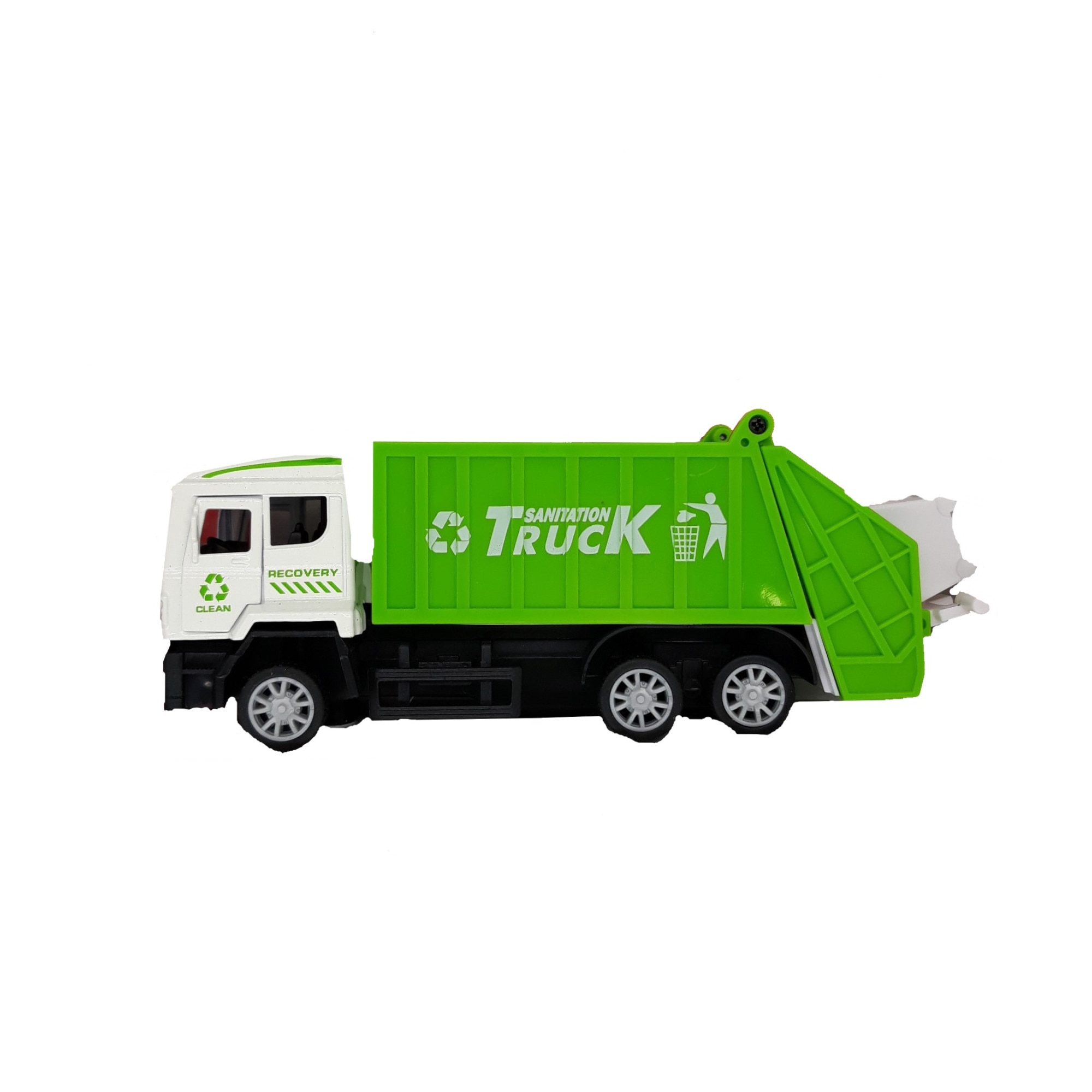 Masina de gunoi,alb/verde/negru, dimensiuni 19x6x7cm - eMAG.ro