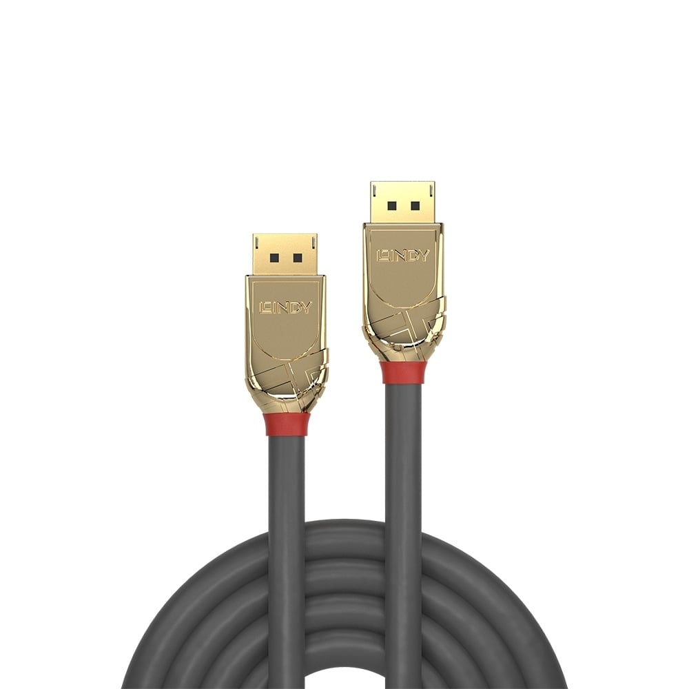 Кабел Displayport 8K UHD (DP сертифициран) v1.4 TT 5m Gold Line, Lindy ...