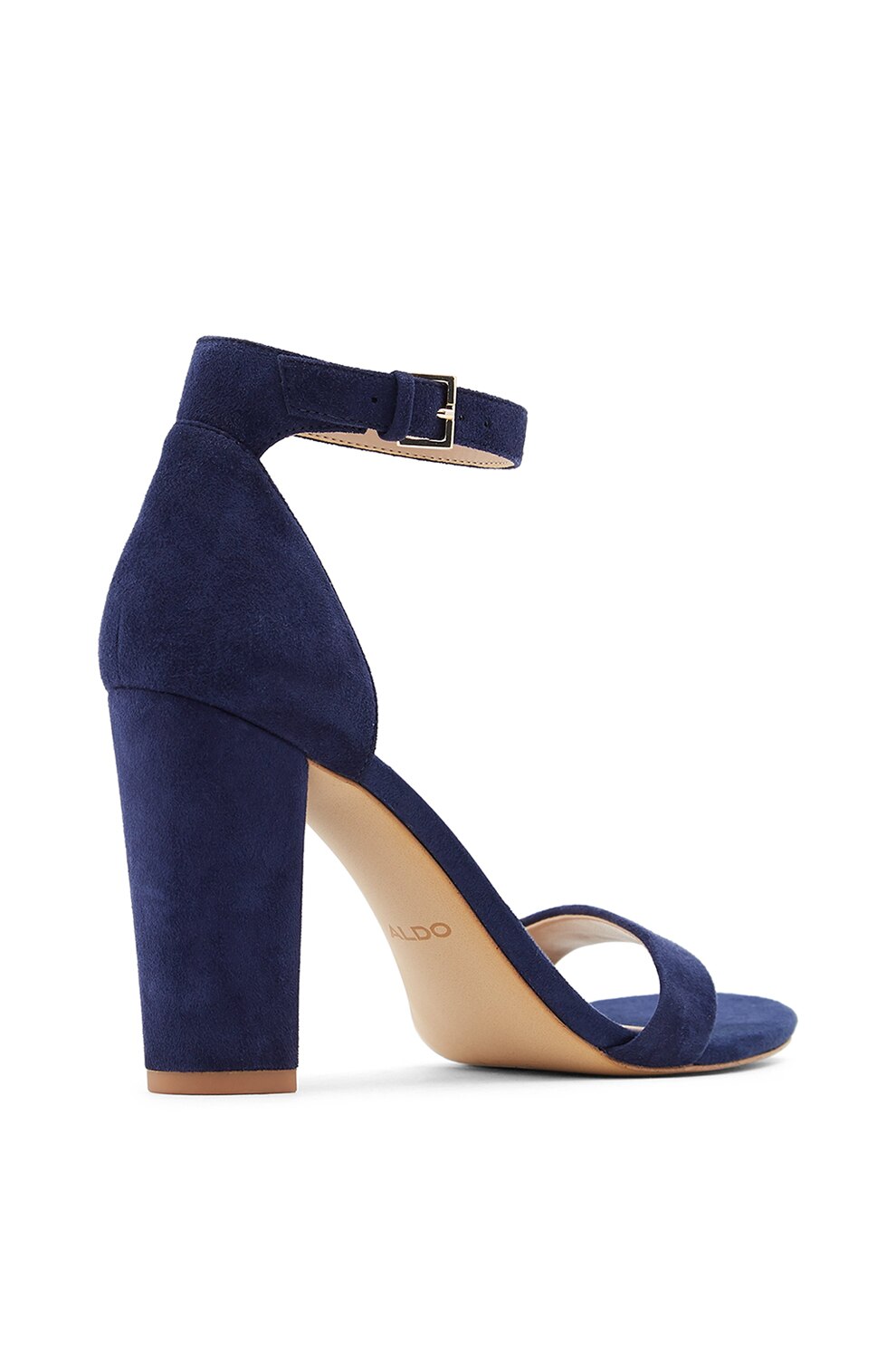 Aldo, Sandale din piele intoarsa cu toc masiv Jerayclya, Bleumarin, 6 ...