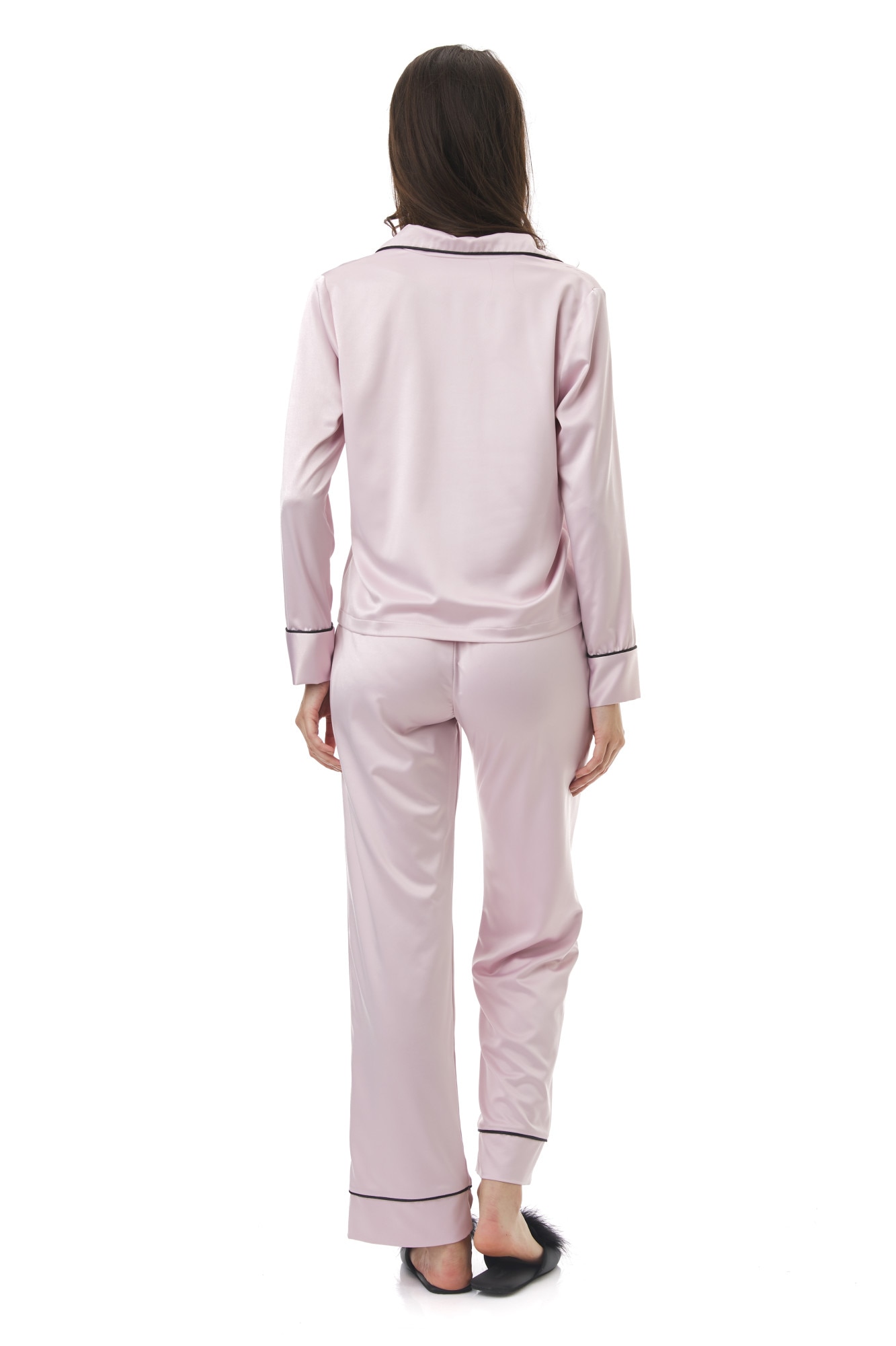 Pijama En Privé din satin de matase, Model Coco, Roz - eMAG.ro