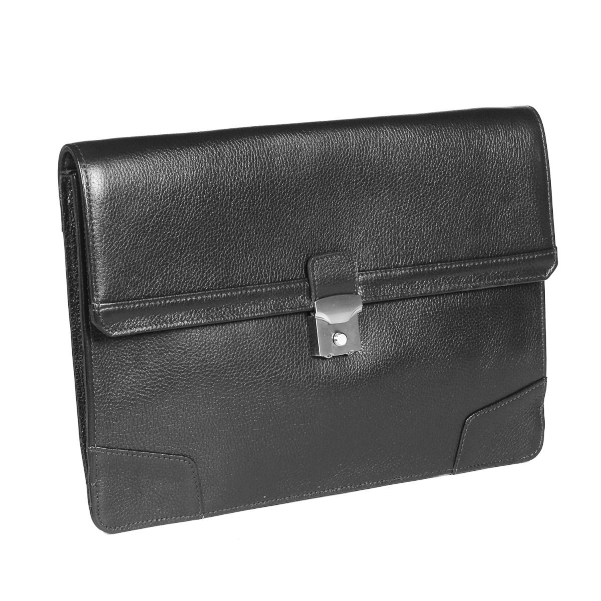 Mapa din piele neagra, model cu capac 1017, MAGAZINUL DE GENTI - eMAG.ro