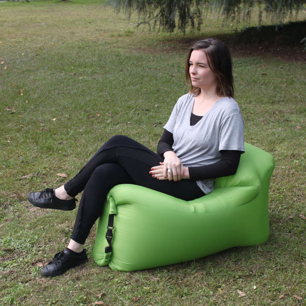 Scaun gonflabil, verde, South Perfect Decor, greutate maxima 200 kg ...