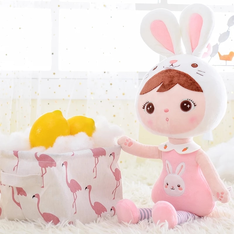 Papusa Metoo, model Iepure roz/alb, 50 cm - eMAG.ro