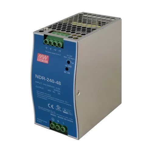 Sursa de alimentare in comutatie, 48V / 5A, sina DIN - MEAN WELL NDR ...
