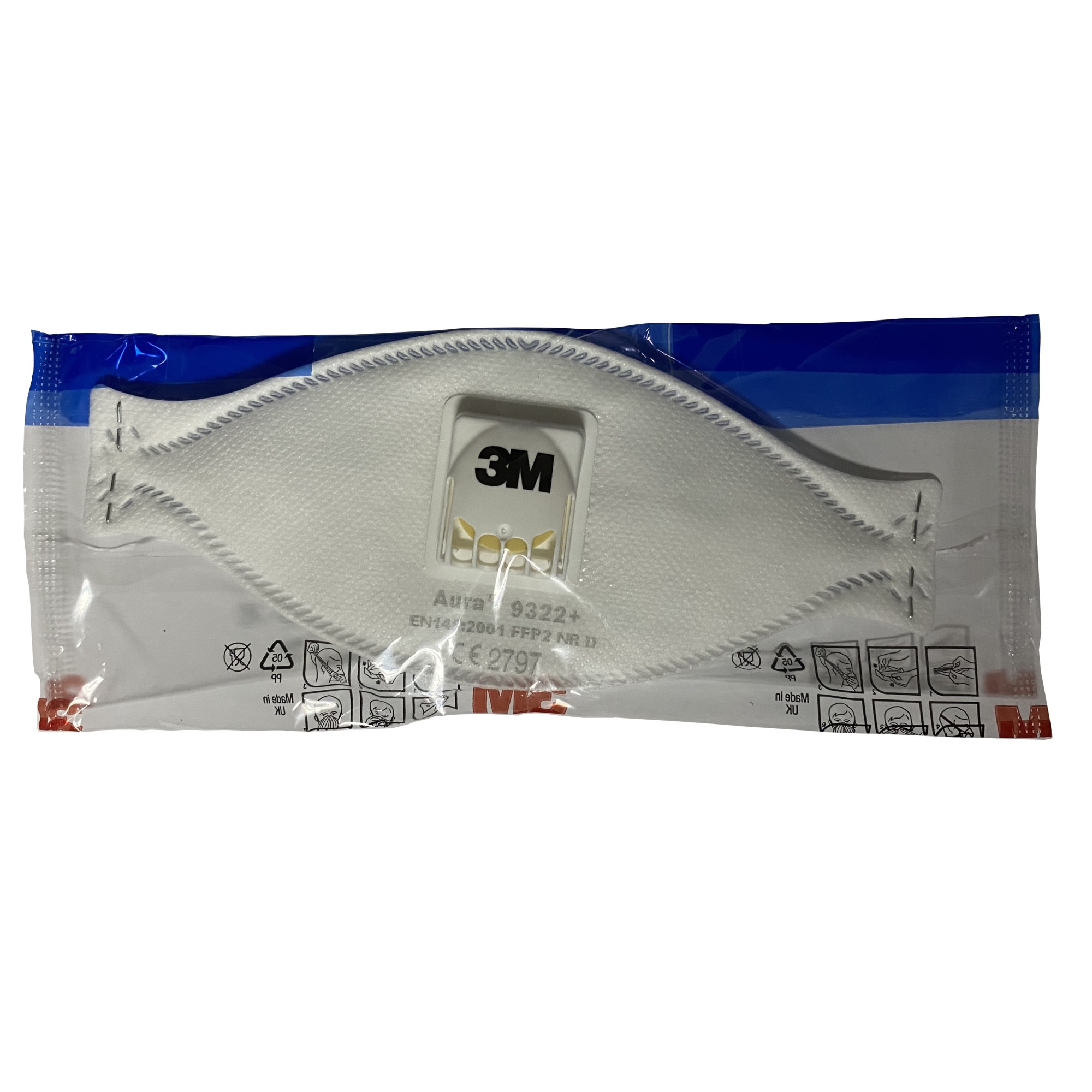 Masca de protectie respiratorie FFP2, 3M 9322+ Aura, cu valva / supapa ...