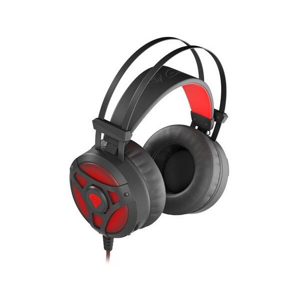 Casti gaming Genesis Neon 360 NSG-1107, cu fir, 50 mm, Negru/Rosu - eMAG.ro