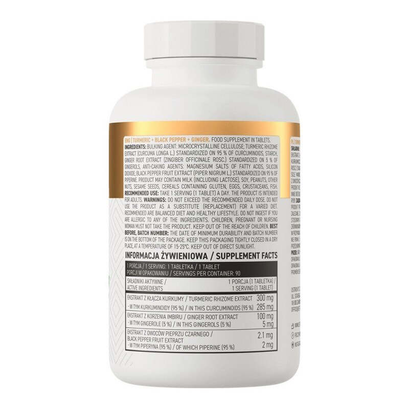 OstroVit Curcuma + Ardei negru + Ghimbir 90 Tablete - eMAG.ro