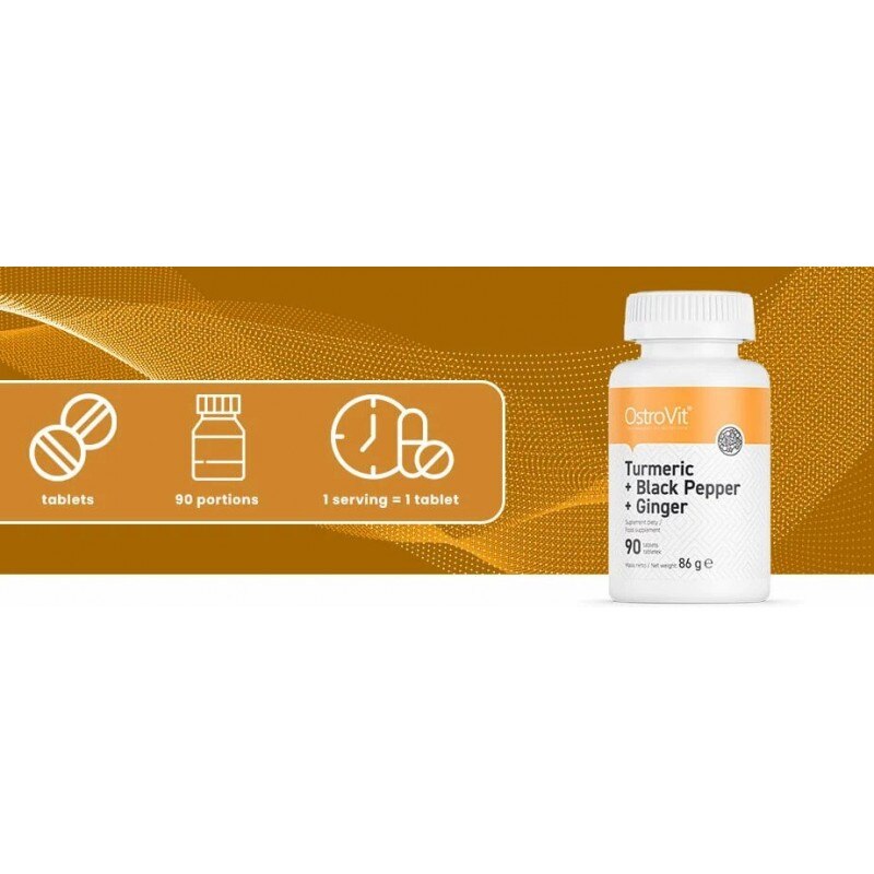 OstroVit Curcuma + Ardei negru + Ghimbir 90 Tablete - eMAG.ro