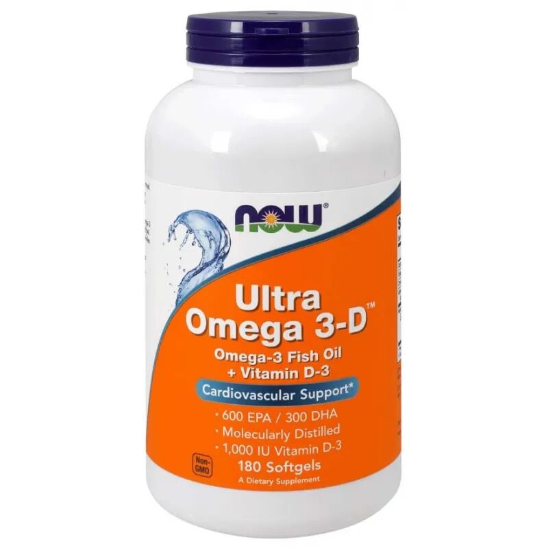 Хранителна добавка Now Foods, Ultra Omega 3-D, 180 Дражета - eMAG.bg