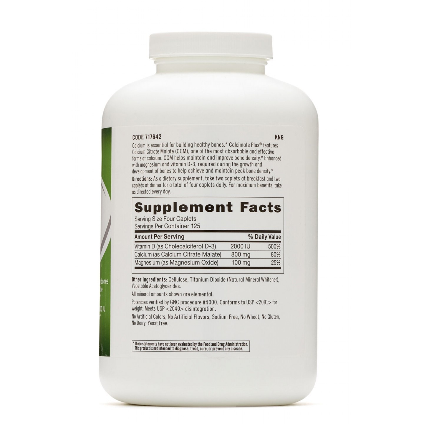 GNC Calcimate Plus 800 cu Magneziu si Vitamina D-3 - 500 Tablete - eMAG.ro