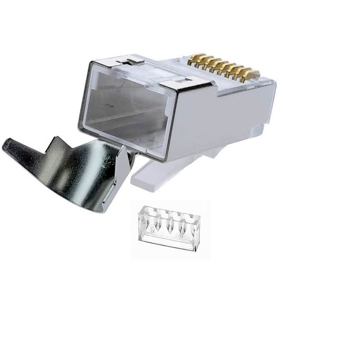 Set 30buc - Mufa RJ45 LanKATT ecranata pentru cabluri cat6/6a/7 cu fire ...