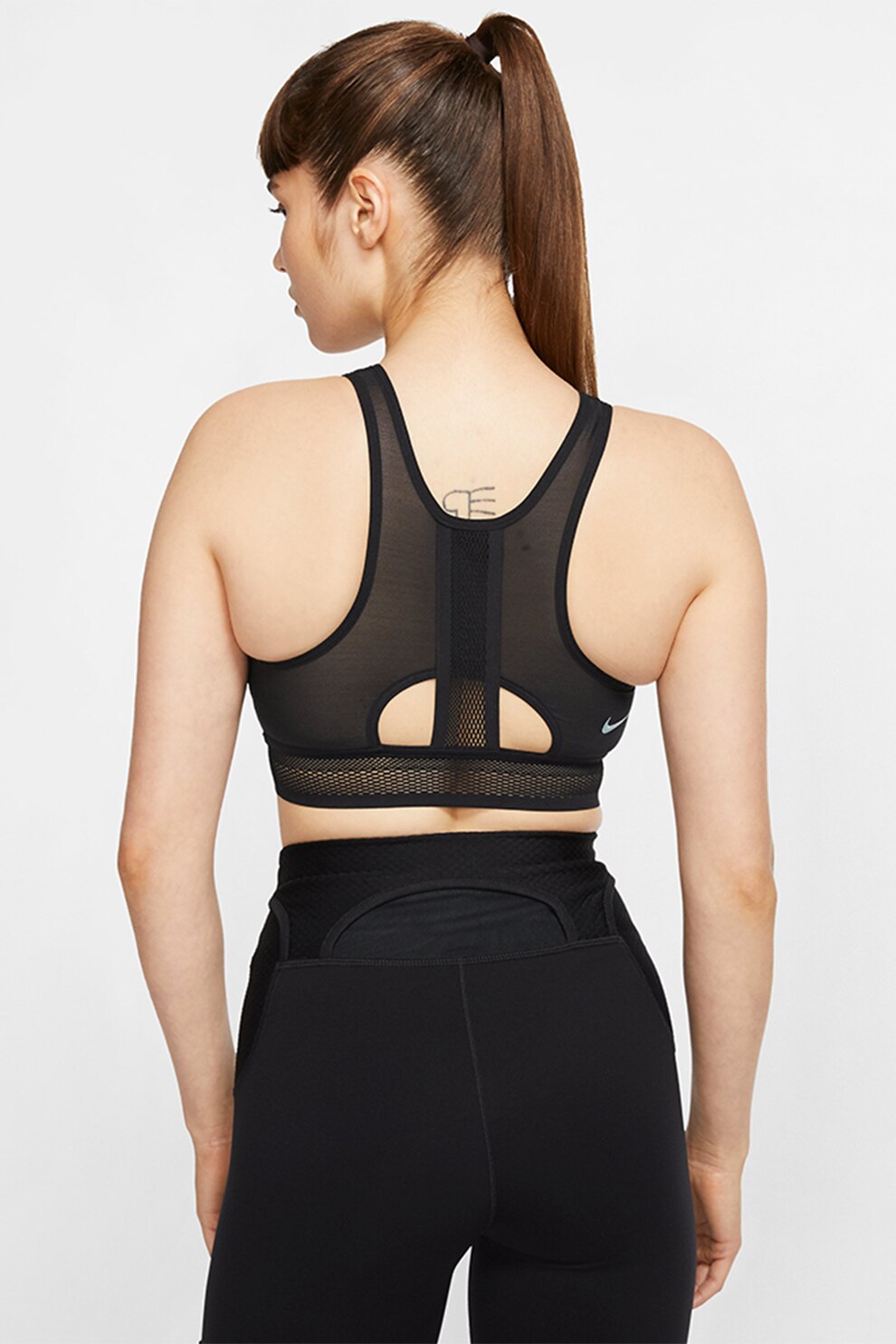 Nike, Bustiera cu tehnologie Dri-FIT si insertii din plasa, pentru ...