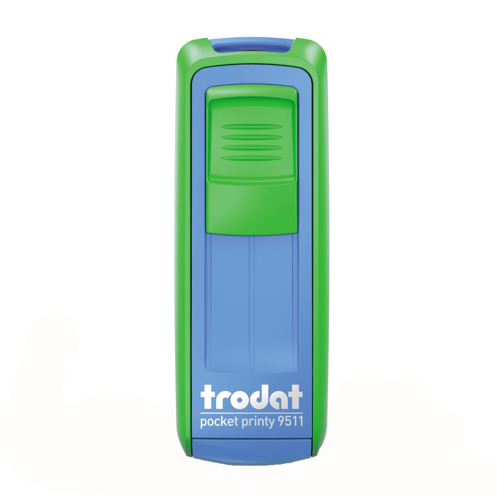 Stampila buzunar Trodat Pocket Printy 9511, parafa medic, tus albastru ...