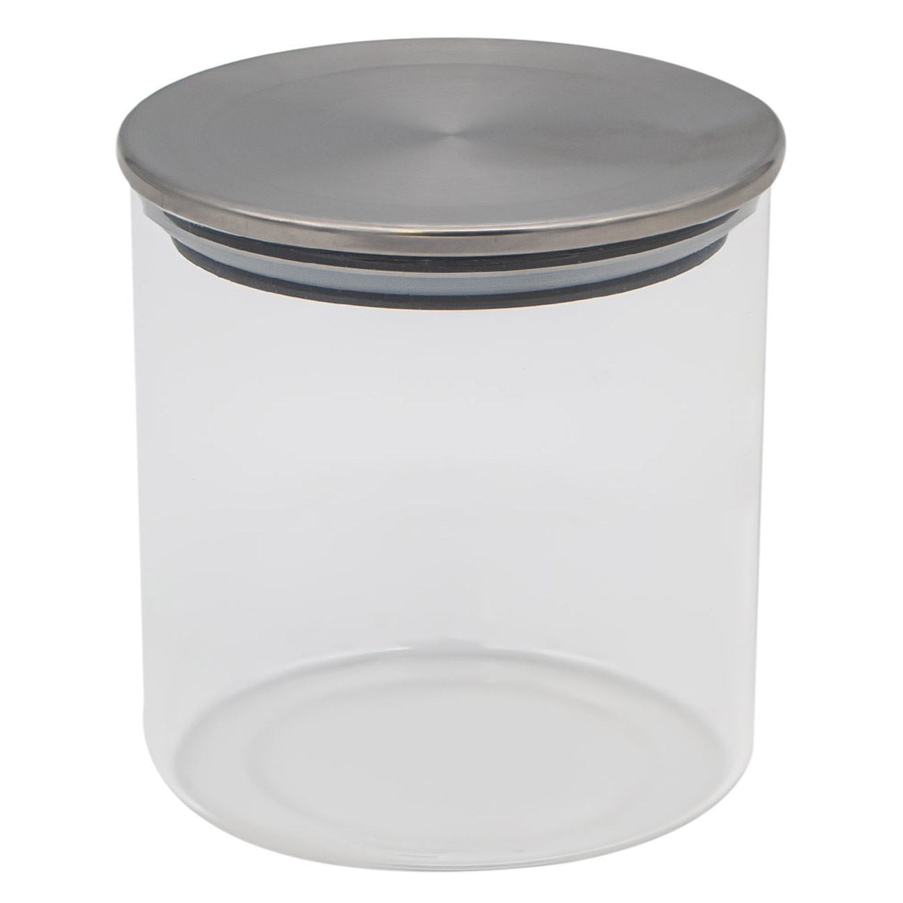 Recipient din sticla, cu capac metalic cu inchidere etansa, transparent ...