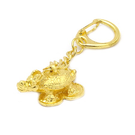 Amuleta cu testoasa dragon remediu Feng Shui din Alama, 30 mm lungime ...