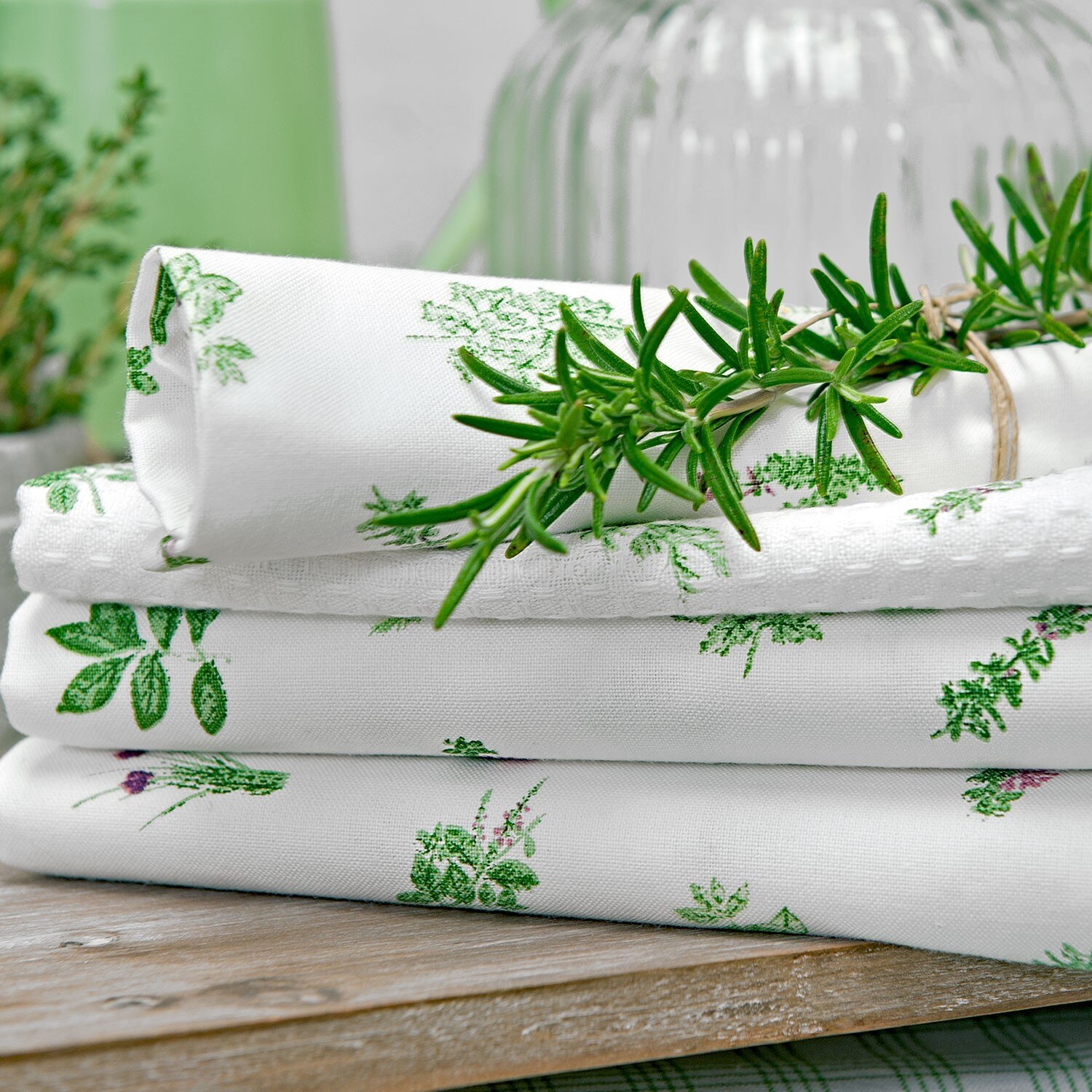 Fata de masa bumbac alb verde roz Flowers 150 cm x 150 cm - eMAG.ro