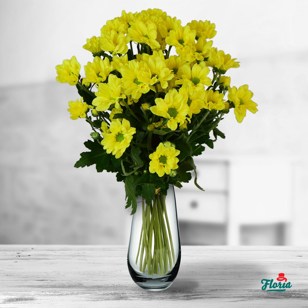 Buchet de 5 crizanteme galbene - eMAG.ro