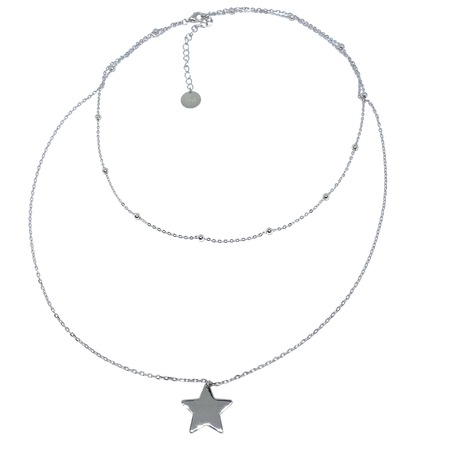 Colier dublu din argint, simbol stea, Dinuzete - eMAG.ro