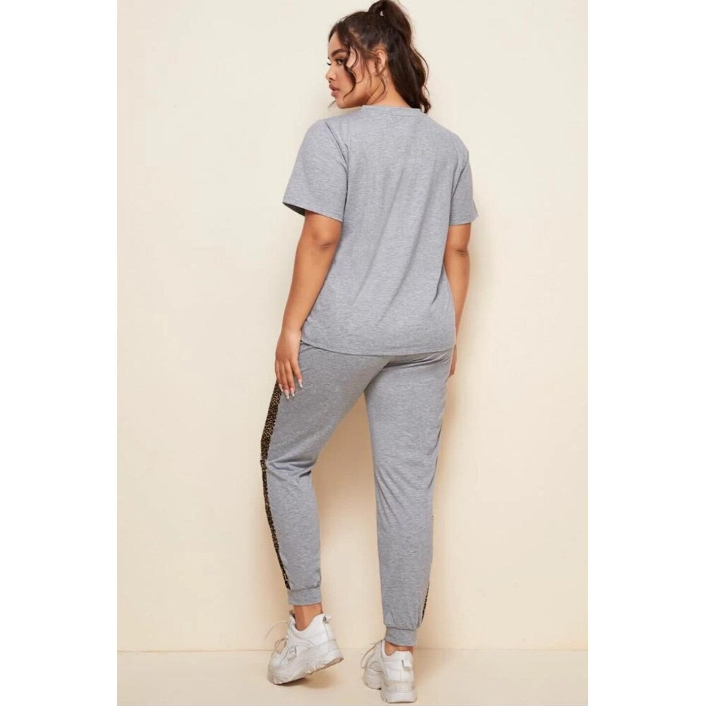 Trening dama Leopard, gri, bumbac, XL - eMAG.ro