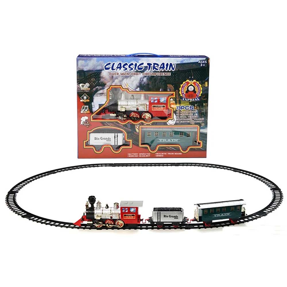 Circuit trenulet electric, 345 cm, cu lumini si sunete, 13 piese ...