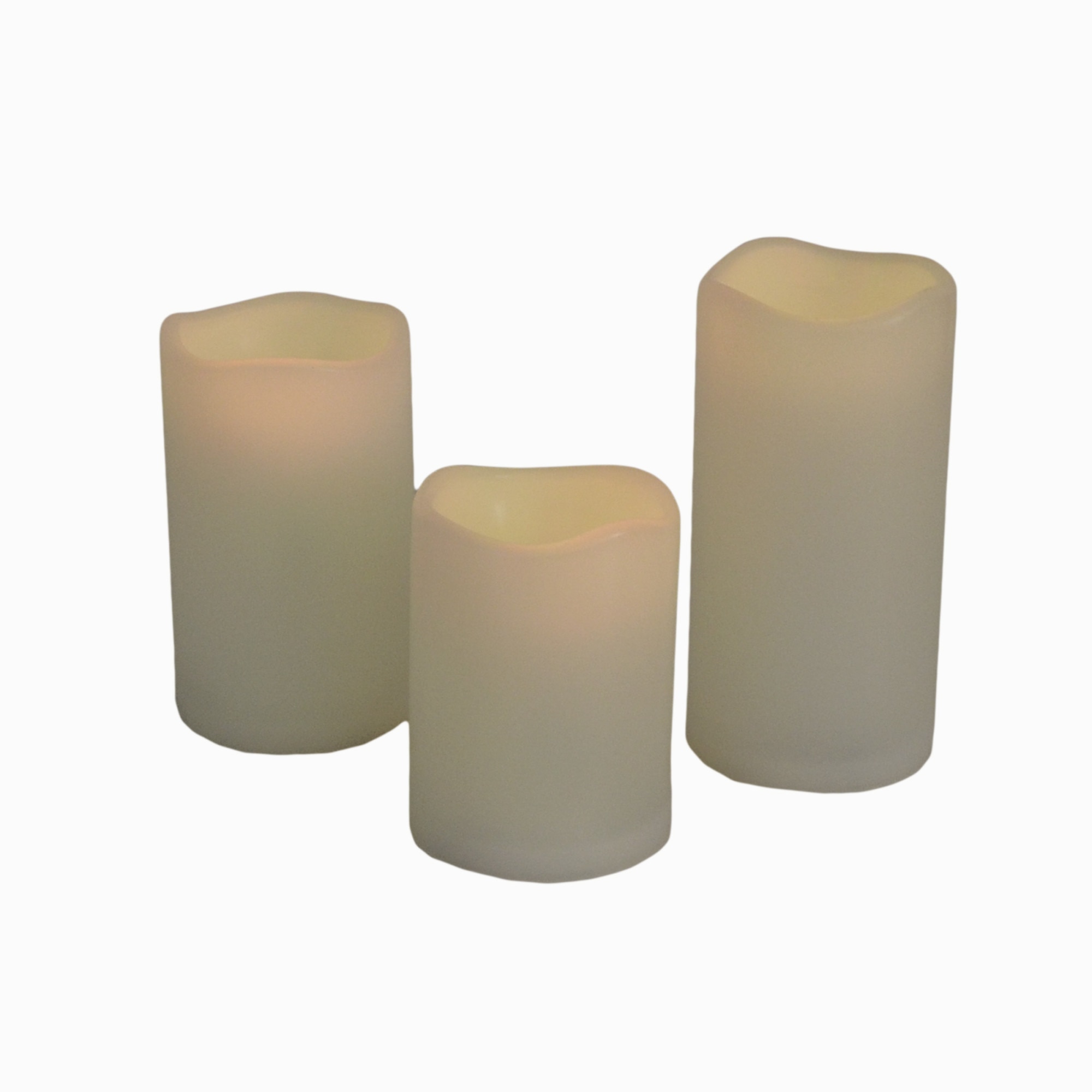 Set 3 Lumanari Electrice Cu Led, Culori Ajustabile, Cu Telecomanda, Alb ...