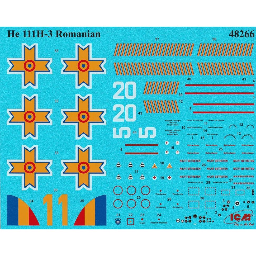 Macheta aeromodele ICM Heinkel He111H-3 Romanian Royal Air Force 1:48 ...