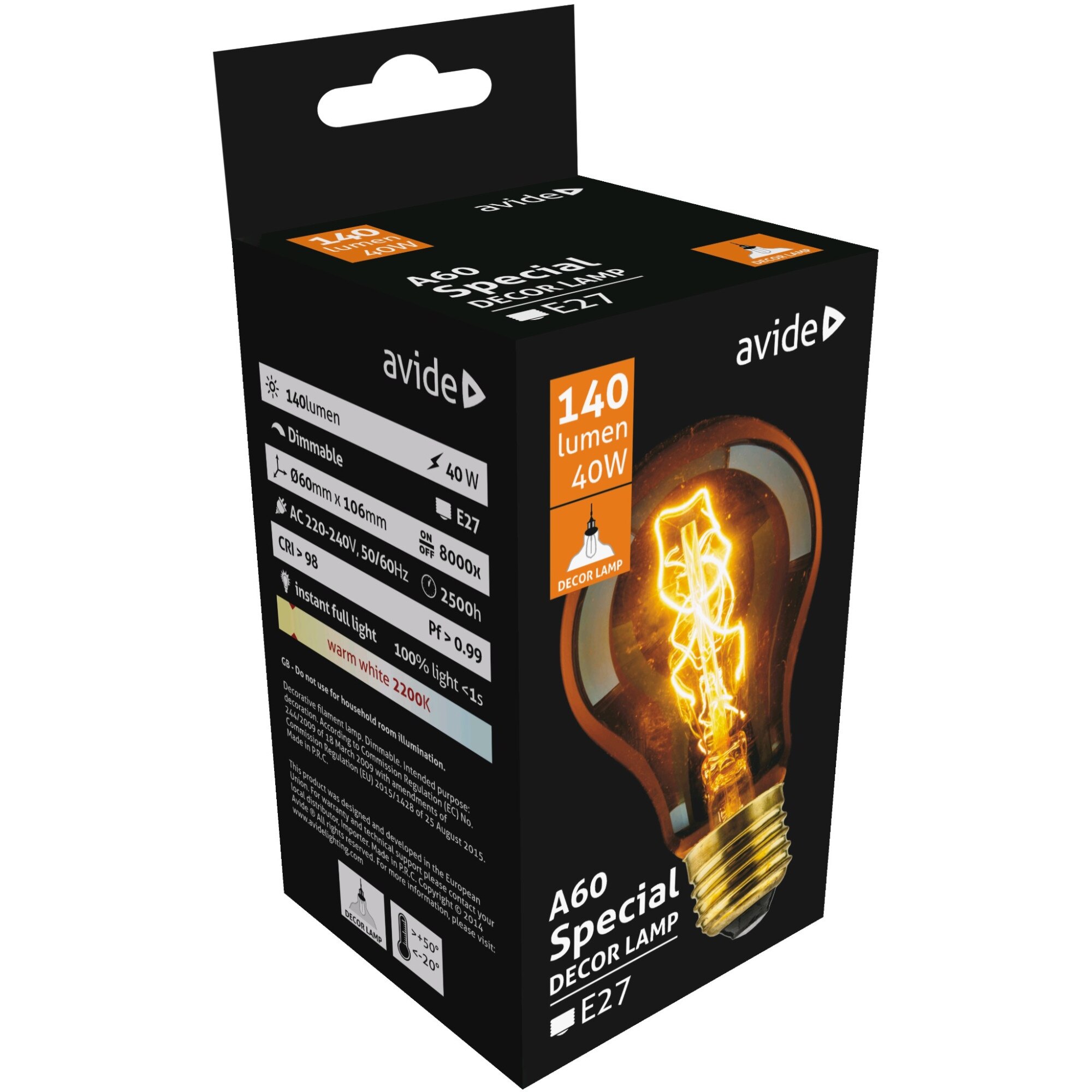 Set 10 Becuri Decorative Vintage Avide Special Edison, A60, E27, 40W ...