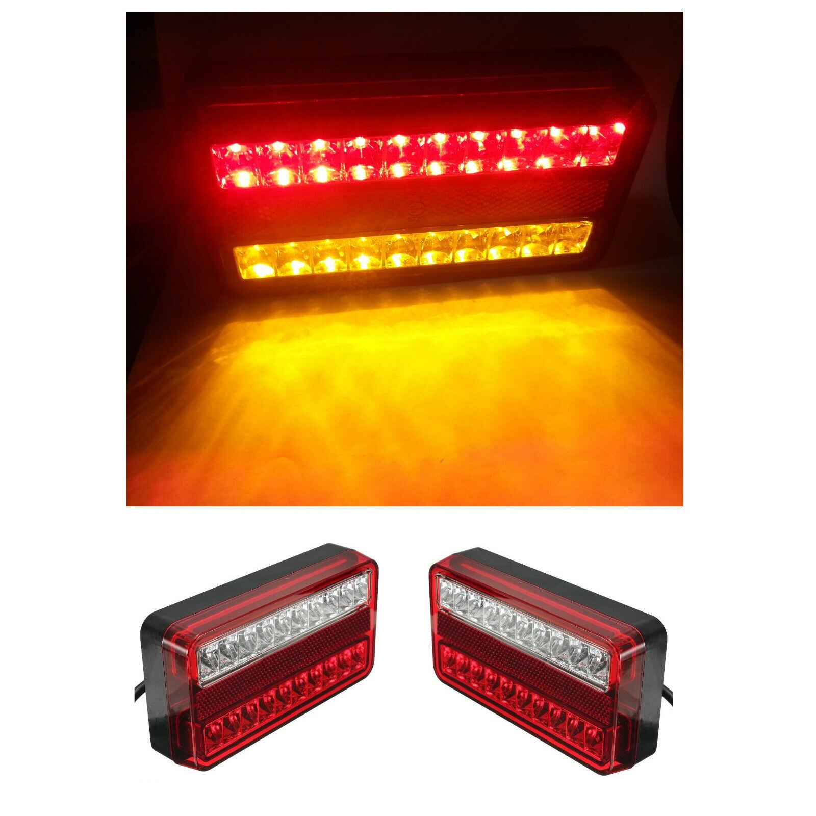 Set 2 Led Lampi Stop Auto Flexzon, 4 Functii, pentru Remorca, Camion ...