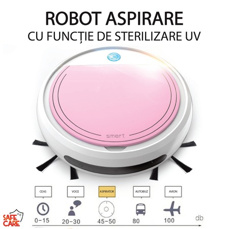 Robot Aspirare Cu Raze UV, 3 W, Roz - eMAG.ro