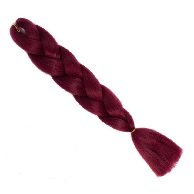 Extensie colorata pentru impletituri, Negru Roscat, par sintetic, 62cm ...